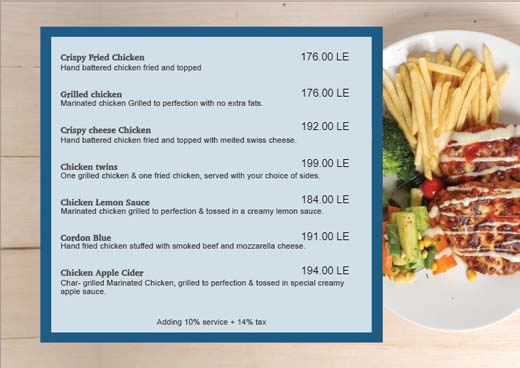 Menu – Zaniliis Resturant